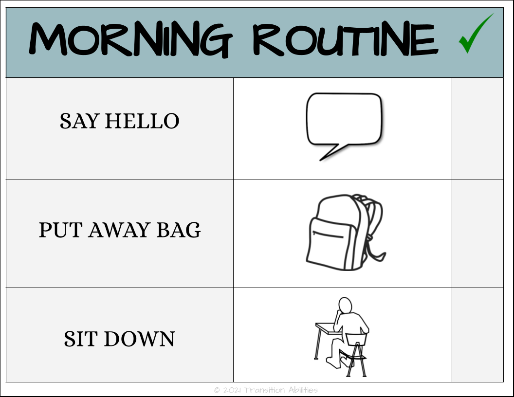 Using Visual Schedules - Transition Abilities